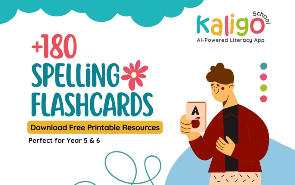 download free printable Year 5 and 6 Spelling Flashcards